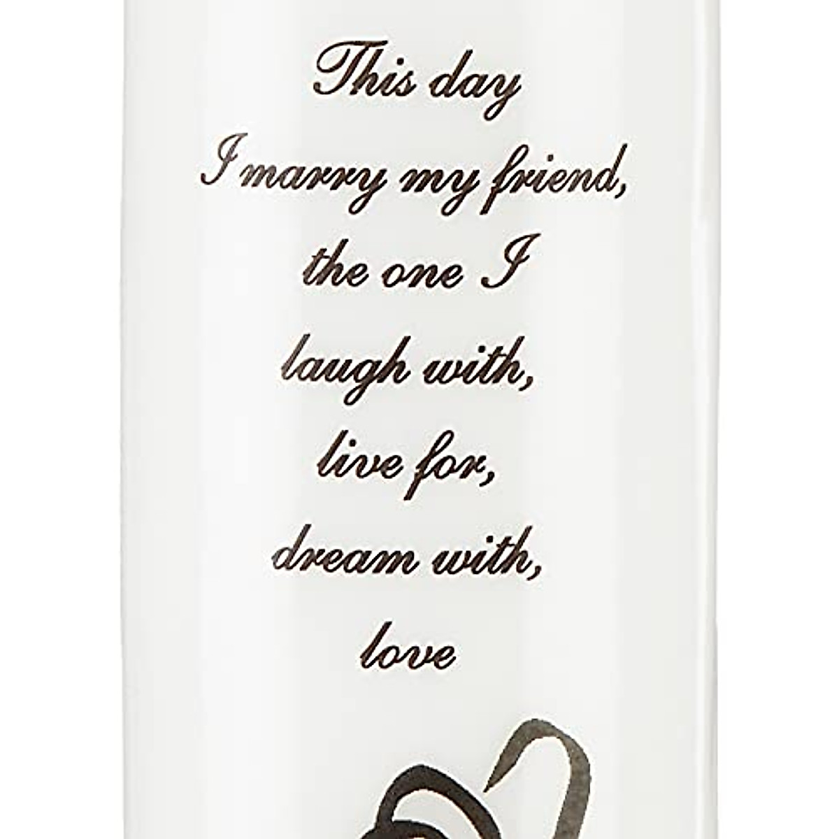 Celebration Candles Wedding Unity 9-Inch This Day I Marry My Friend Pillar Candle with Double Heart Motif and 10-Inch Taper Candle Set, Ivory