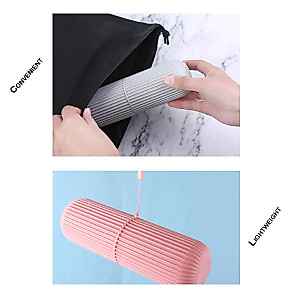 1Pcs Travel Toothbrush Holder, Multifunction Wash Cup for Business Trips, Portable Lightweight Toothbrush Holder Cup, 4 Colors Available. (Pink)