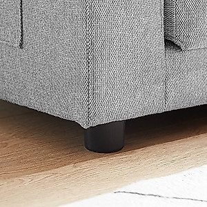 Convertible Sleeper Sofa Chair Bed, Comfy Floor Folding Sofa Bed, Armchair Pull Out Sleeper Couch Bed with Pocket and 2 USB Ports for Living Room, Bedroom, Small Places (Light Gray)