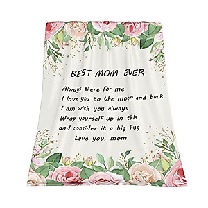 yalinan Gift for Mom, Best Birthday Gift for Mom, Mom Blanket from Daughter Son, 50"×60" Throw Blanket