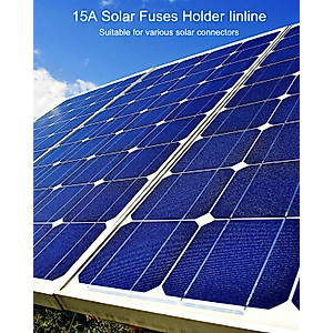 QNHEAY 15A Multi-Contact Solar Fuses Holder Inline, PV Inline Fuse Holders 15A for All Solar Connectors and Solar Panel, IP67 Waterproof Fuse Connector, Solar Surge Protection Device, 5 Pack