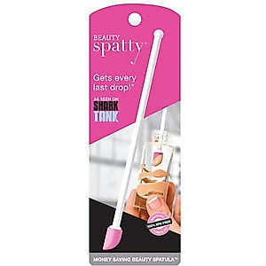 Spatty Last Drop Mini Makeup Spatula (6 Inch Pink) Shark Tank Mom Made Scrapes Foundation, Lotion, Cosmetics, Beauty Products, Perfect Gifts for Women, Teen, Grandma, Stocking Stuffers Under 5 Dollars