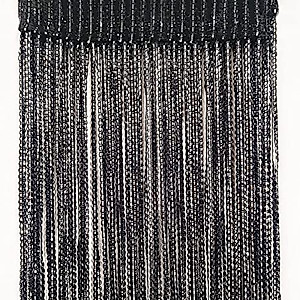DLD String Curtains Beaded Door Curtain,Curtains Panel Divider Window Door Fly Screen for Door Wall and Window Decoration,200cm x 100 cm(200cm*100 cm,Black)