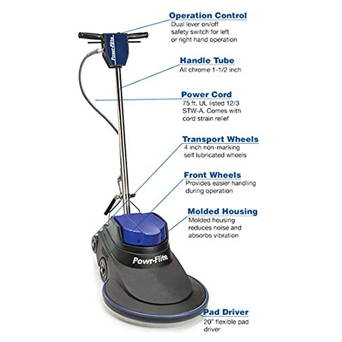 Powr-Flite Floor Burnisher 20" 2000 RPM