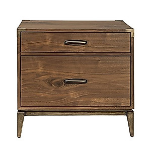 Modus Furniture Solid Wood Nightstand, 2-Drawer, Adler - Natural Walnut