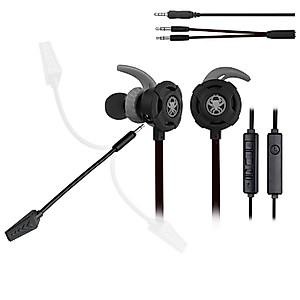 BlueFire Wired Gaming Earphone 3.5 MM E-Sport Earphone Noise Cancelling Stereo Bass Gaming Headphone with Adjustable Mic for PS4, Xbox One, Laptop, Cellphone, PC (Black)