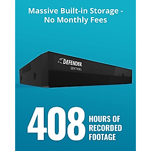 Defender Exclusive Bundle: Sentinel 4K PoE 8CH NVR Security System, 8 Metal Cameras, 2 Year Warranty, 10 x 60ft Ethernet Cables, Smart Human Detection, Audio Recording, Spotlight, Free Mobile App