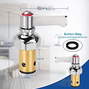 TNROTED Replacement 002714-40 Hot Side Lever Handle Brass Spindle Assembly Replacement Faucet Cartridge, Handle Stem Assembly Fits for All T&S Faucets, Red