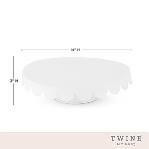 Twine White Stainless Steel Cake Stand, Set of 1, Cupcake Stand, Home Decor, Food Service, Dessert Accessory, 11-Inch Diameter, White
