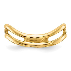 IceCarats 14K Yellow Gold Double Wave Thumb Statement Ring Size 9