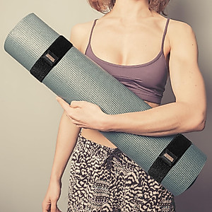 ELENTURE Yoga Mat Strap Band for Most Size Mat, Reusable Fastening Cable Tie Down Straps - Multipurpose Securing Cinch Strap (Mat Not Included) (2pcs)