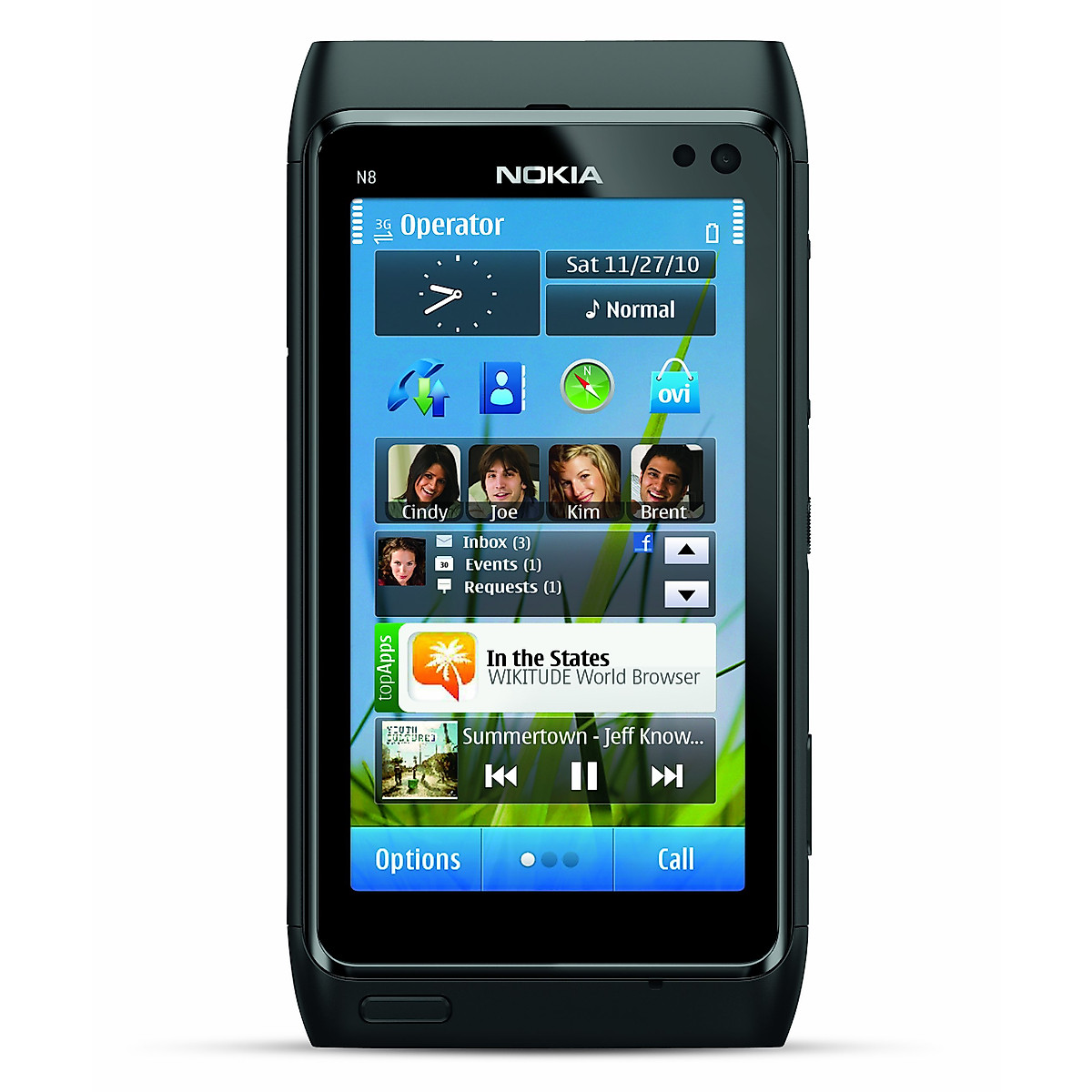 Nokia N8 Unlocked GSM Touchscreen Phone Featuring GPS with Voice Navigation and 12 MP Camera (Gray)
