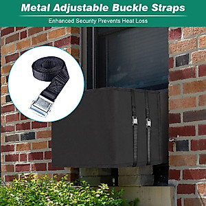 Outside Insulated Window Air Conditioner Cover for Outdoor Waterproof AC Unit, 21x 15x 16 Inches (Wx Hx D)- Black