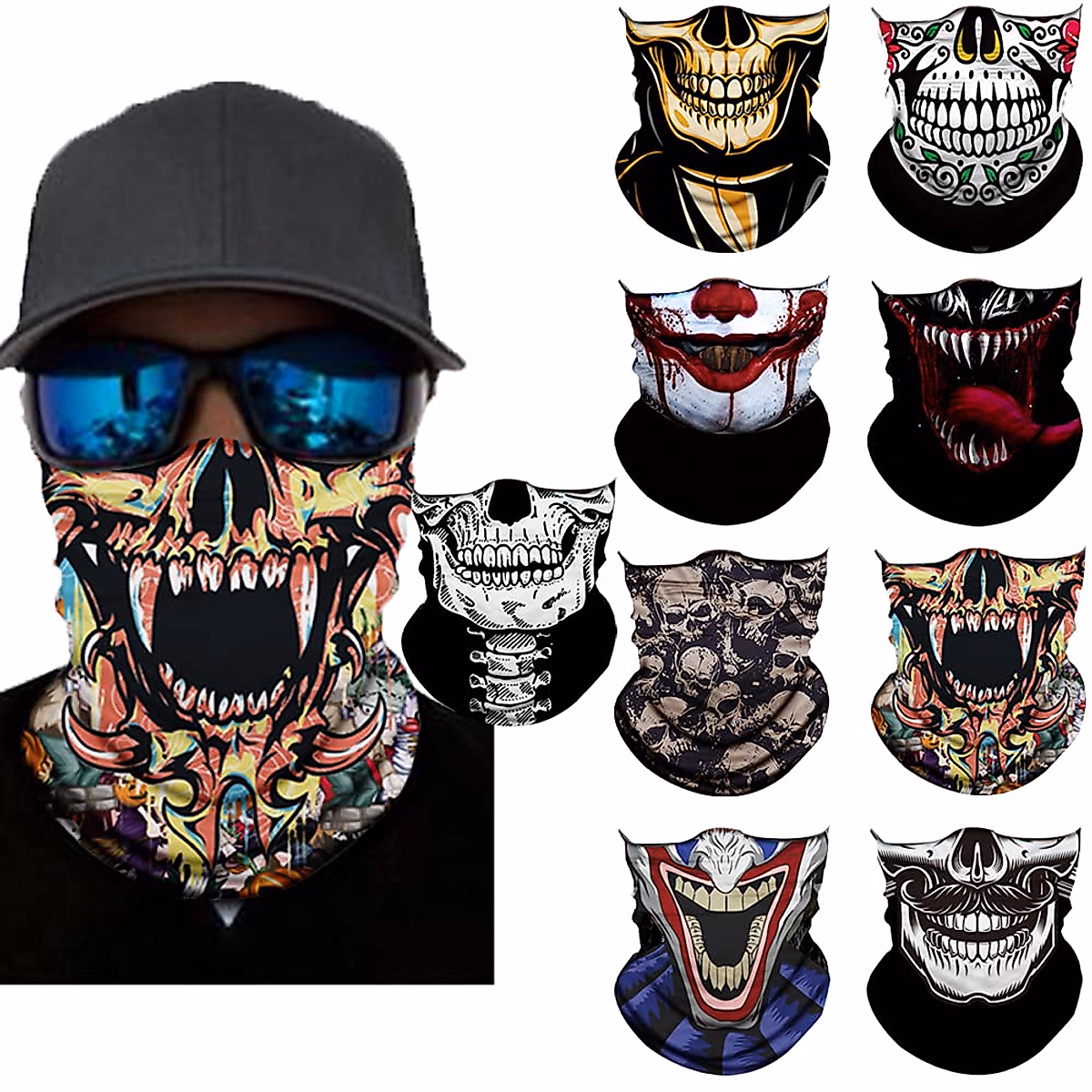 Neck Gaiter Mask,Bandana Gator Face Cover Mask Sun UV Protection,Neck Warmer Balaclava,Seamless Tube Face Scarf,Headband for Men Women Boys Girls, Head Wrap for Motorcycle Cycling Festival Outdoors