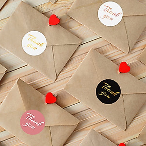 Koogel 500 PCS Thank You Stickers 4 Colors Thank You Round Sticker Labels for Boutiques Giveaways Envelope Seals Weddings Birthday Party Gift Wrapping Bags