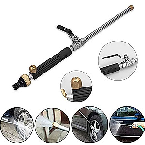 Raddile High Pressure Power Washer Hose Nozzle Hydro Jet Cleaning Tool, Garden Sprayer Wand and Adjustable Nozzle, Gutter Cleaner, Car Pet Window Cleaning Tool (black)
