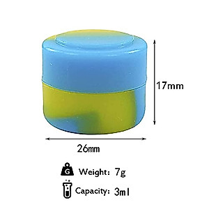 Thufans 3ML Silicone Containers 80pcs Non-Stick Wax Containers Kitchen Oil Wax Concentrate Jars Multi Use Storage Jar Different Color