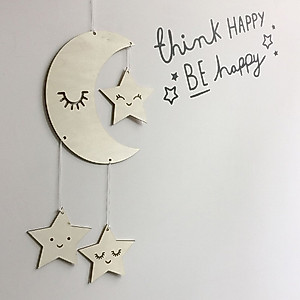 BESTOYARD Nursery Ceiling Mobile Moon Stars Ceiling Hanging Decorations for Baby Shower Baby Nursery Room