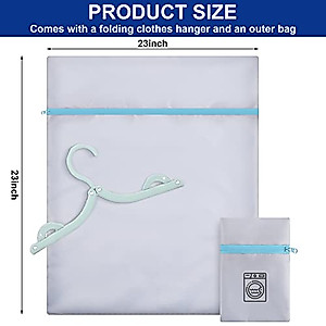 4 Set Travel Laundry Bags Dirty Clothes Bag for Traveling Hanging Laundry Hamper with Zipper, Folding Hanger and Outer Bag, Collapsible and Washable, Separate Laundry from Clean Clothes