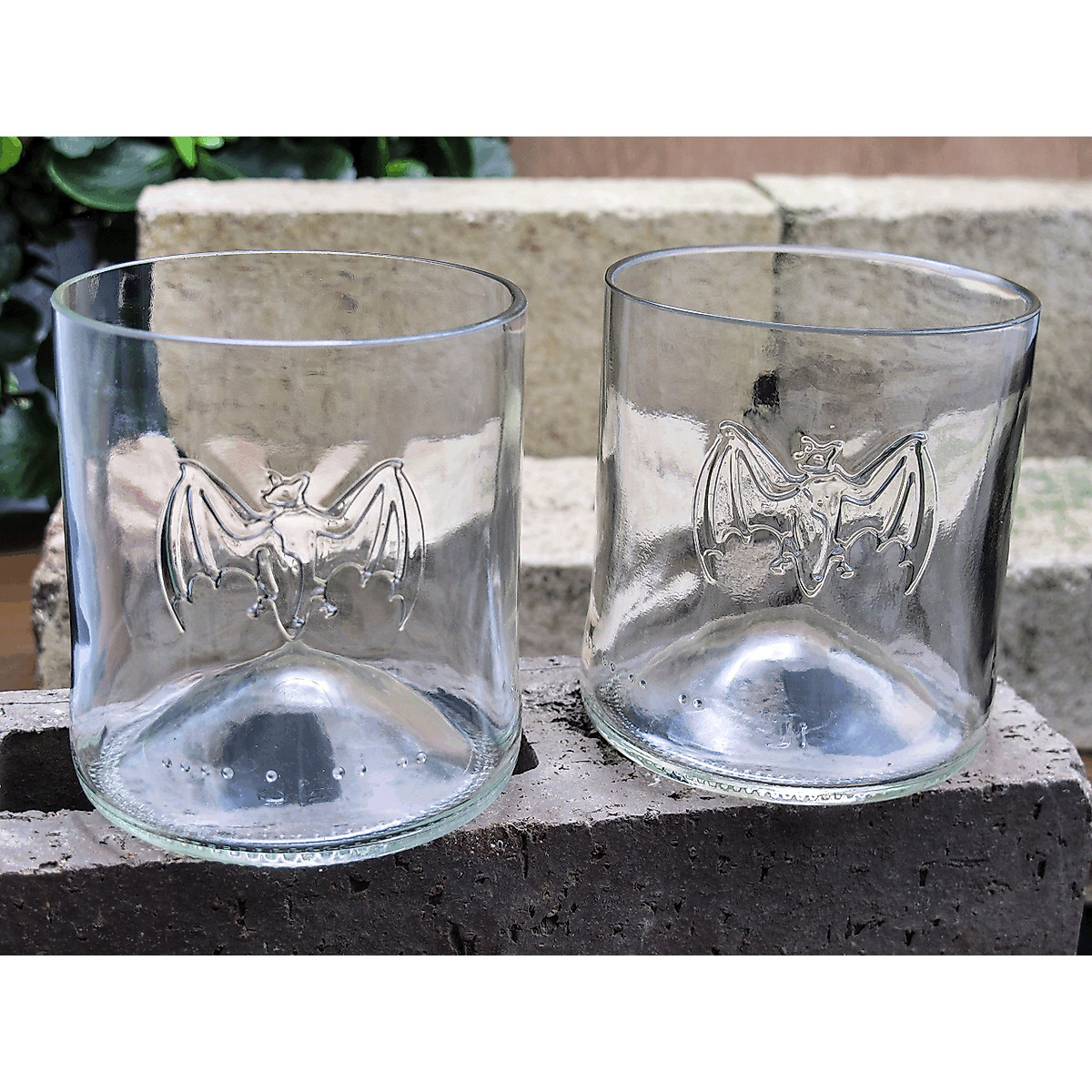 Bacardi Rum Reclaimed Bottles Glassware Barware Drinkware Old Fashioned Glasses Gift Set