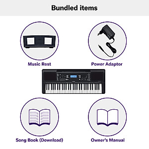 Yamaha PSRE373 61-Key Touch Sensitive Portable Keyboard (Power Adapter Sold Separately)