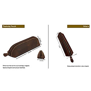 The Antiq: Pencil Pouch, Zipper Pencil Case, Leather Pencil Case, Pencil Bag Pouch With Zipper Pen Holders Handmade, Pen & Marker Case, Pencil Case for Artists & Professionals MRD-ZPC-004 0