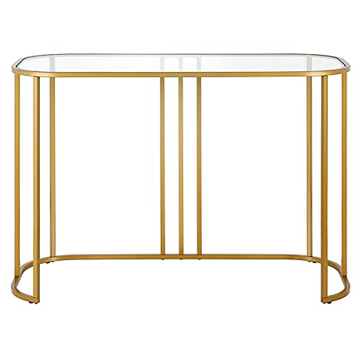 Beatrice 44'' Wide Oval Writing Desk in Brass