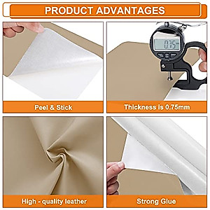 Self-Adhesive Leather Repair Patches,8x11 inch Leather Repair Tape for Couches,Vinyl Leather Repair Kit for Furniture,Drivers Car Seats,Handbags,Jackets Beige