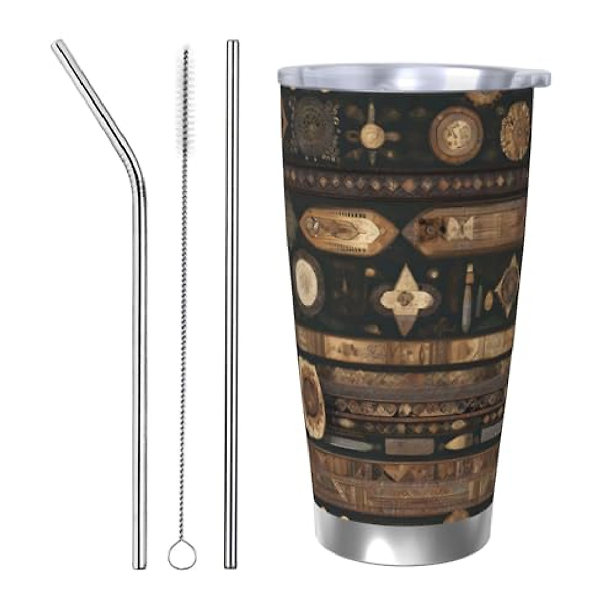 WXZYFP Car cup (single silver rim), can use a straw or drink directly, easy to use.Bohemian style