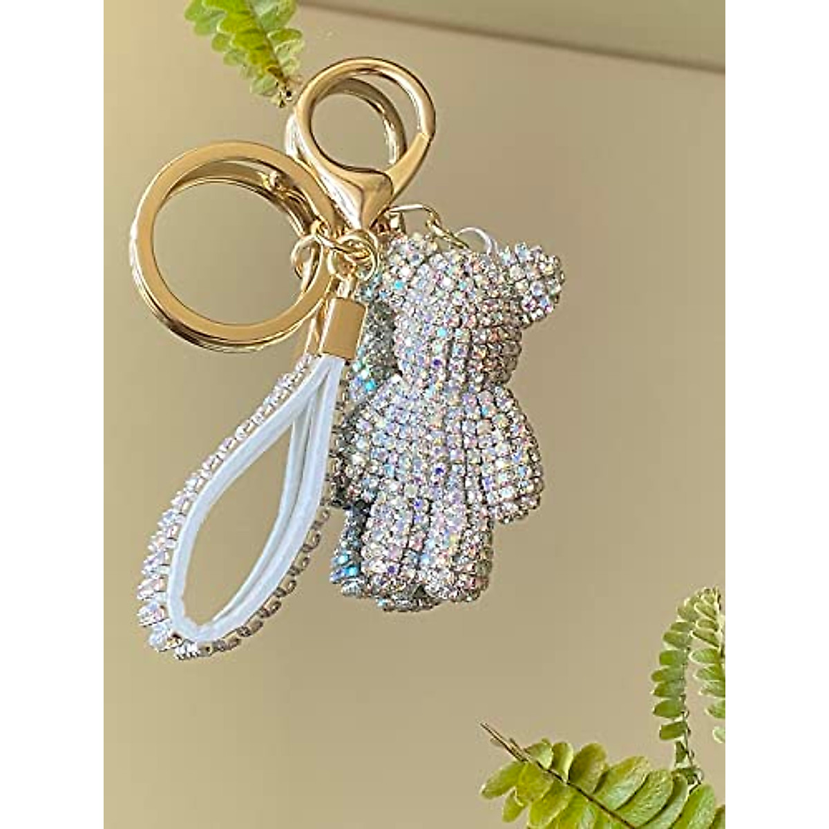 Keychain for woman and girl Crystals in a keychain Fashion pendant for bag or backpack Teddy Bear in Crystals