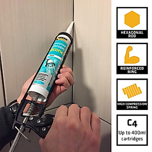 Everbuild Professional Caulk, Sealant, Adhesive Application Gun For Up To C4/400 ml Cartridges