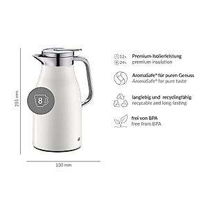 ALFI Thermos Flask, Stainless Steel Plastic Glass, Coconut White, 1 Litre