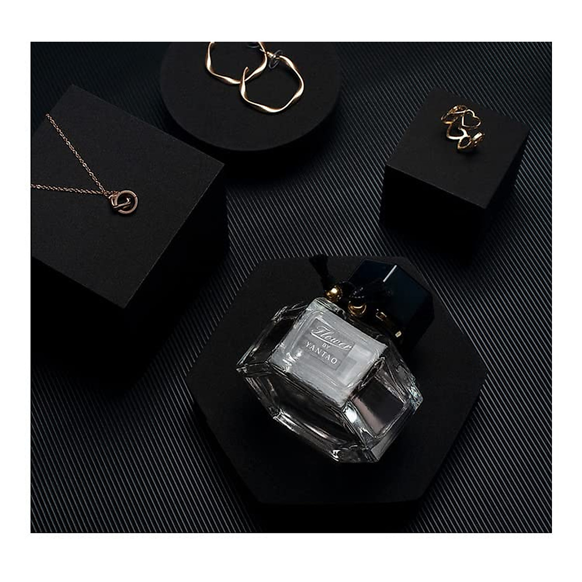 Kakalote Product Photography Props, 8pcs Hard Foam Geometric Cube Props, Solid Blocks Shooting Props for Jewelry Cosmetics and Accessories Modeling and Decoration(Black)