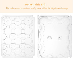 AVLA 24 Pack Mini Cupcake Containers, 12-Count Plastic Cupcake Carrier, Stackable Cupcake Box with Detachable Secure High Top Lid, Disposable Cupcake Holder Tray, Muffin Packaging Transporter To Go