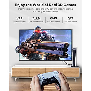 Yauhody 8K HDMI 2.1 Cable 10ft, Certified Ultra High Speed Heavy Duty Nylon Braided HDMI 2.1 Cord, 8K@60Hz, 10K, 4K@144Hz, 4K@120Hz, eARC, HDCP 2.2 & 2.3, Dynamic HDR, 3D for Monitor, TV (10 Feet)