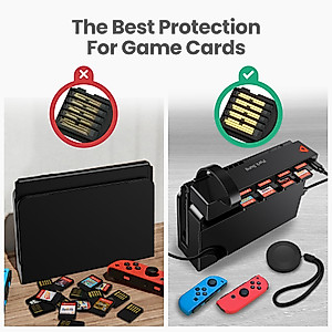 Park Sung Switch Game Card Reader, Upgrade Version Switch Game Switcher with Remote Control Switching, 8-in-1 Game Cards Holder (4 for Game Switch+4 for Storage) Quick Switching for Switch/Switch OLED