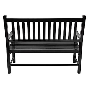 Shine Company 4217BK Eden Garden Indoor Outdoor Porch Wooden Bench, Black
