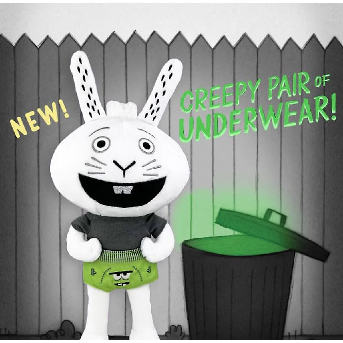 MerryMakers Creepy Pair of Underwear! Plush Rabbit, 14-inches, Based on The Hilarious Creepy Series by Aaron Reynolds and Peter Brown