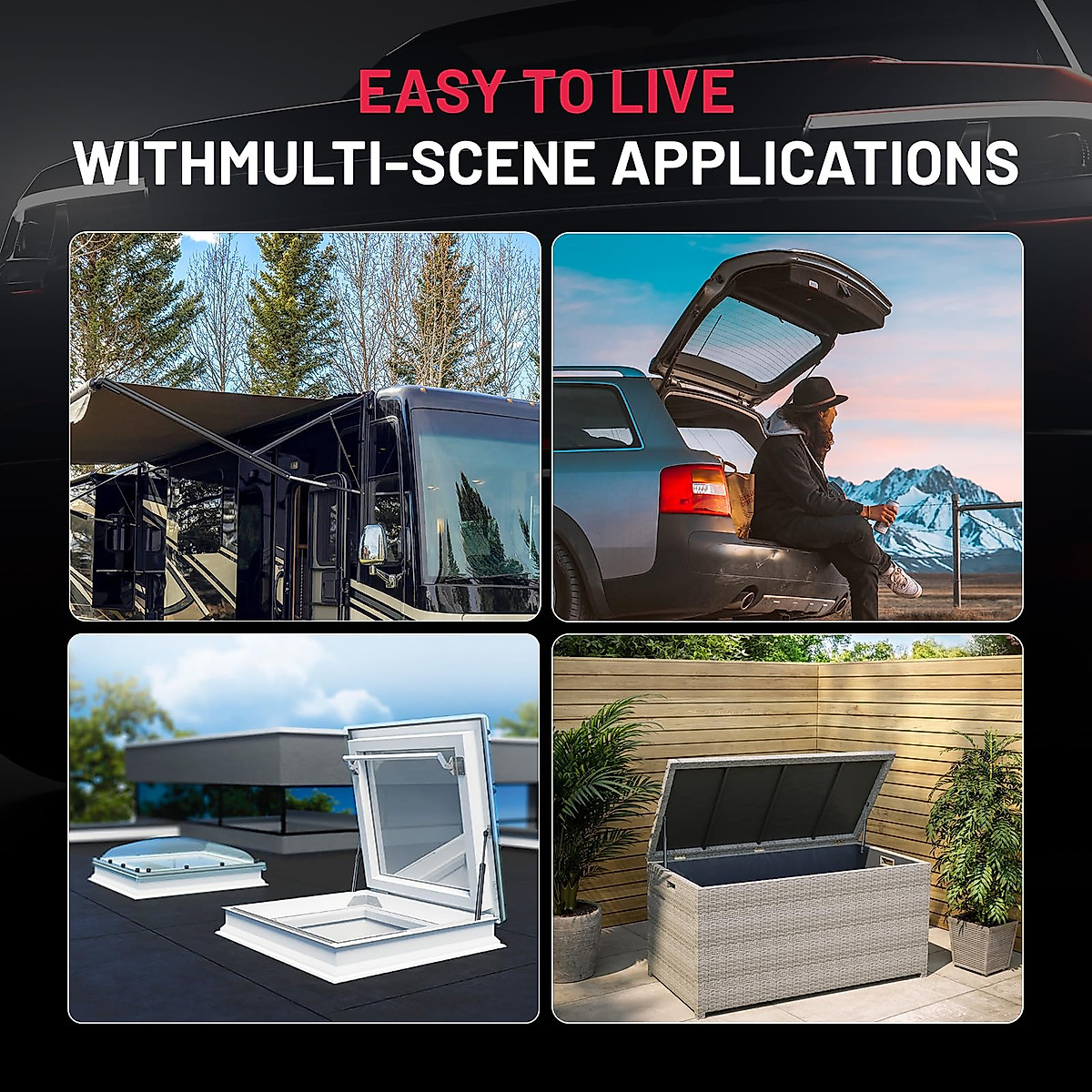 BDFHYK SF280M300 28inch 300lbs (1334N) Gas Shocks Struts Lift Support for Heavy-Duty DIY Builds,Murphy Bed,Sled Trailer,Tonneau Cover,Trap Door,Truck Cover, Lids, Hatches, Furniture, Boats, Set of 2