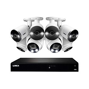 Lorex 4KHDIP168NI-2 4K Smart Deterrence 16 Channel Surveillance System w/ N862A63B 4K 3TB NVR and 4 E892AB 4K Smart Deterrence Bullet Cameras and 4 E892DD 4K Smart Deterrence Dome Cameras