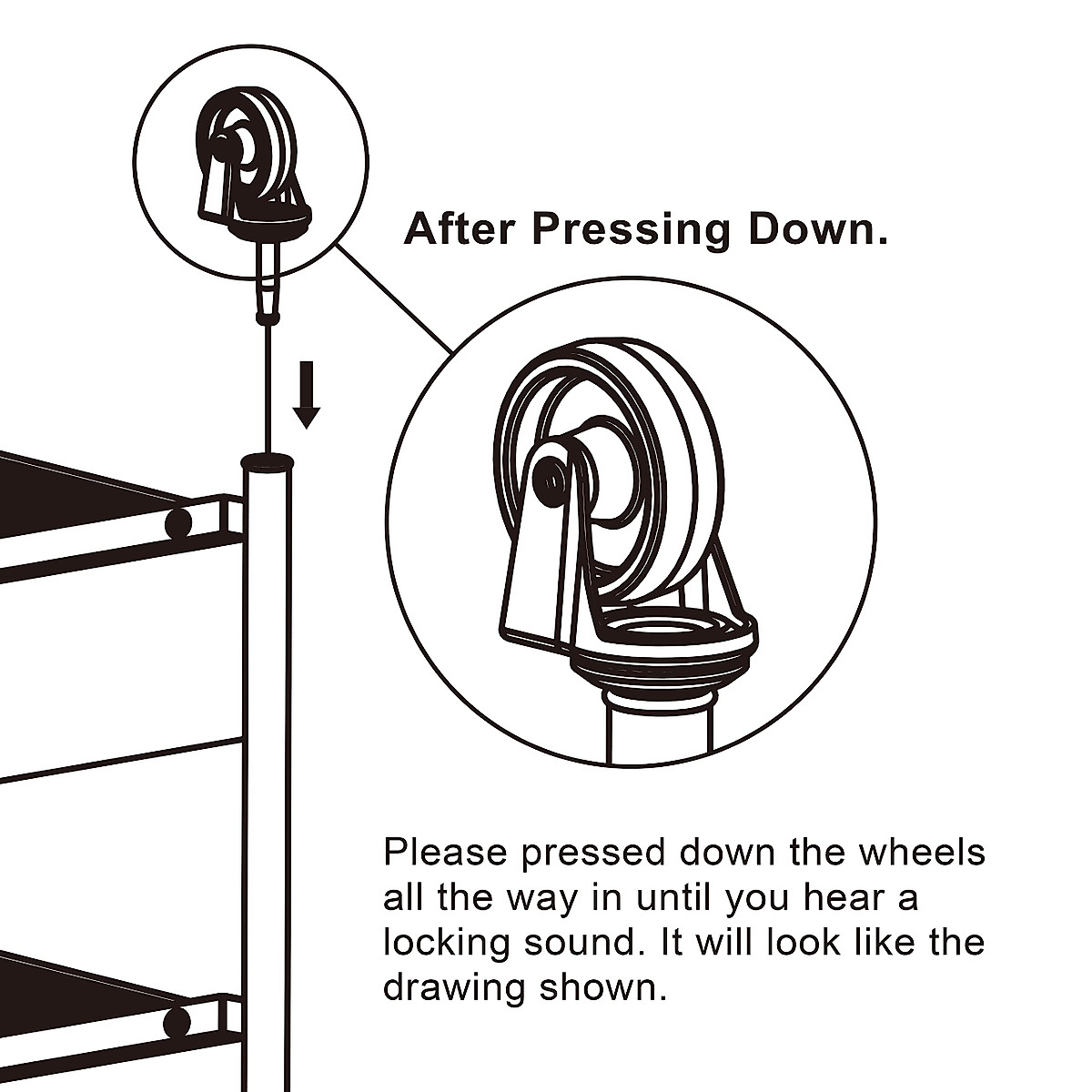 SunnyPoint 3-Tier Delicate Compact Rolling Metal Storage Organizer - Mobile Utility Cart Kitchen/Under Desk Cart with Caster Wheels (WHT, Compact (15.5" X 26.8" X 10.27"))