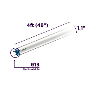 Instantfit 4-Foot T8 Tube Light Bulb, 1800-Lumen, Cool White (4000K), 16W=32W, Medium Bi-Pin G13 Base, 10 Count (Pack of 1)