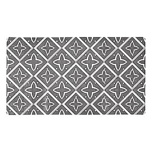 Bath Tub Shower Mat - Anti-Slip PVC Material 15.1x26.8 in, Gentle Cushioning Quick Drying Suction Cups Reliable Solution - Geometric Flowers Pattern - Gray Non-Slip Floor Mat