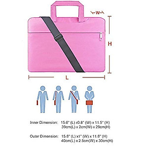 HESTECH Laptop Shoulder Bag, 15.6 Laptop Case Sleeve Business Messenger Briefcase Carrying Handbag for Women Men Fits 15-16 Inch Dell HP Acer Aspire 5/Predator Helios 300 Chromebook Ultrabook,Pink