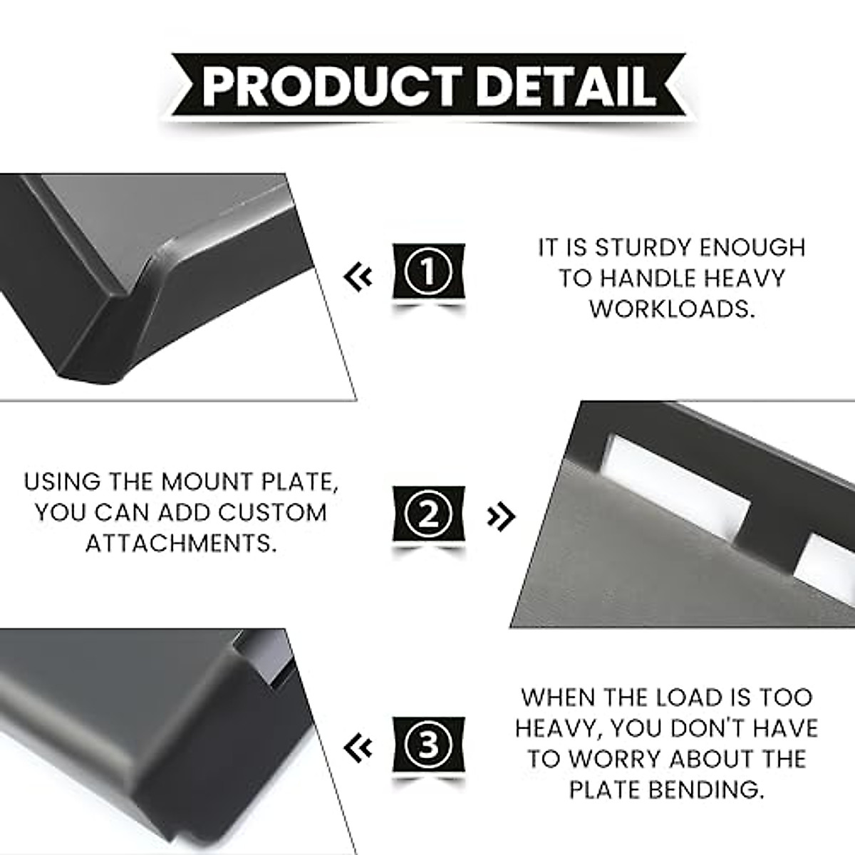 1/2" Skid Steer Mount Plate Quick Tach Attachment Loader Plate Compatible with Bobcat Kubota, with One Year Warranty