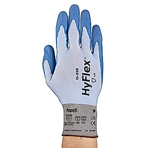 Ansell HyFlex Cut Resistant Work Gloves for Men and Women in Blue, X-Large, 12 Pairs