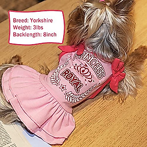 KYEESE 2Pack Dog Dresses Princess Bowtie Doggie Sundress Dog Dress for Small Dogs