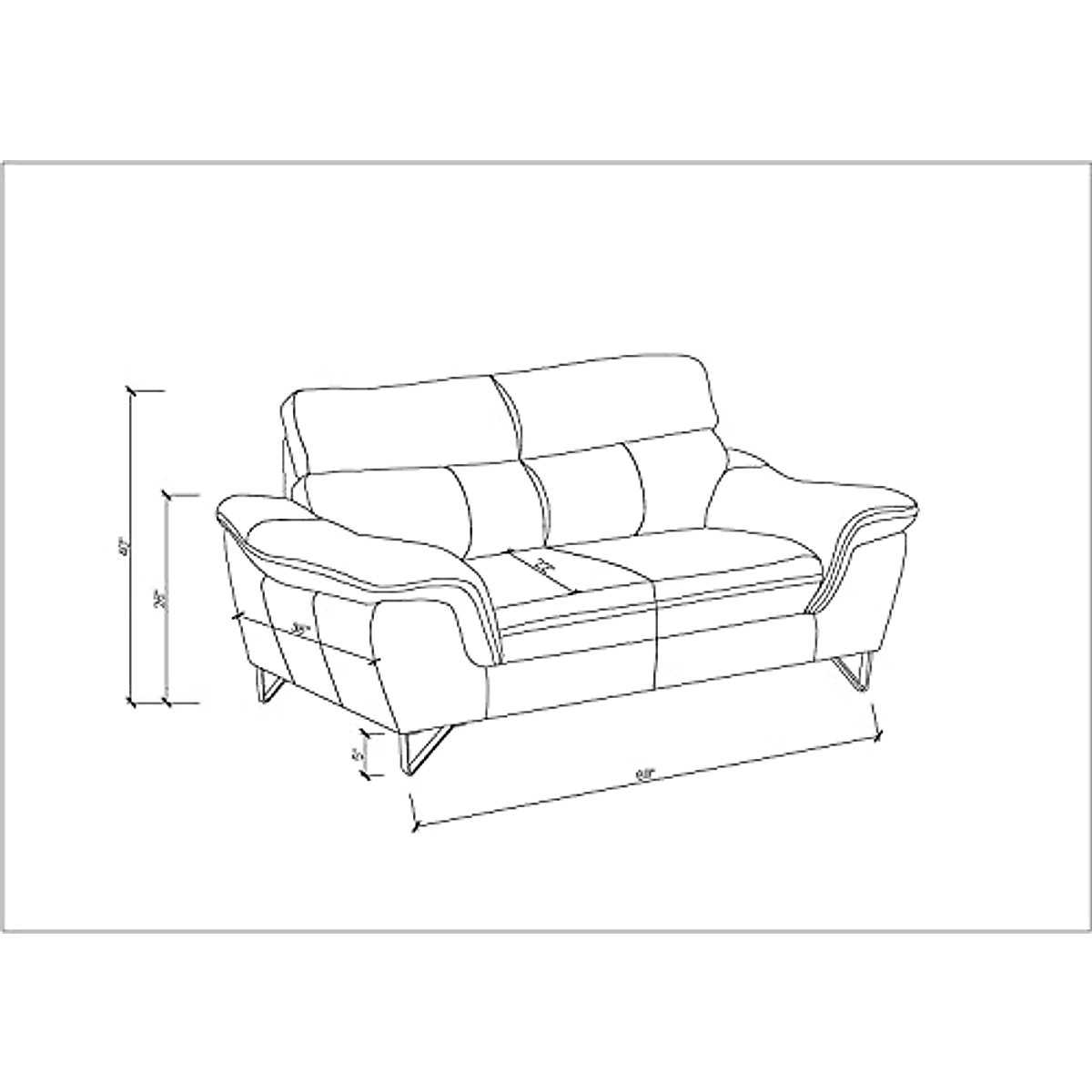 Blackjack Furniture Bailey Leather Match Upholstered Living Room Loveseat, Beige