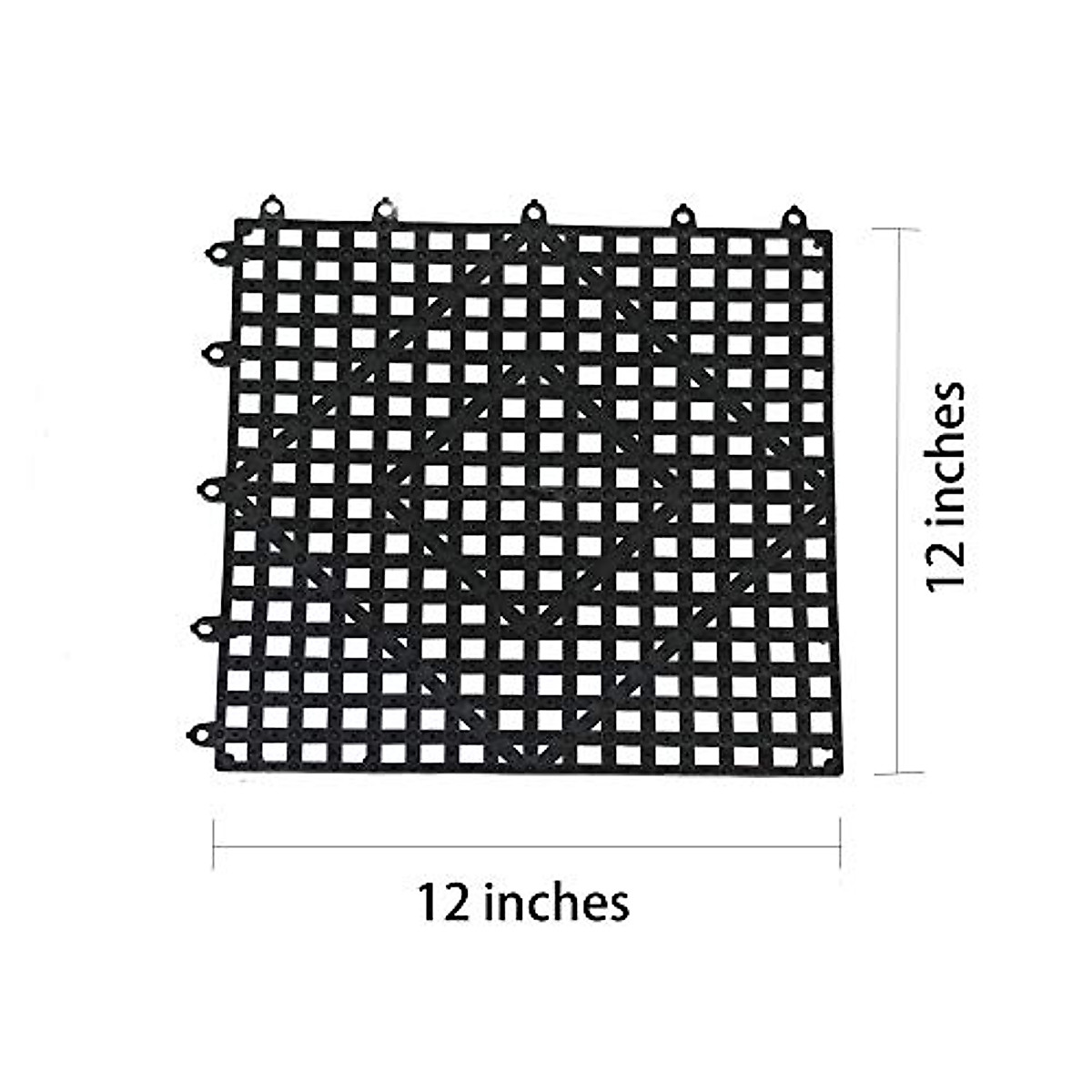 Caspian 12’’12’’ Black Square Non-Slip Interlocking PVC Bar Mat & Liner for Commercial Bar& Restaurant Service, 1 piece