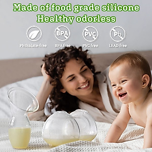 haakaa Manual Breast Pump for Breastfeeding 4oz/100ml and Ladybug Milk Collector 2.5oz/75ml Combo, Food-Grade Silicone